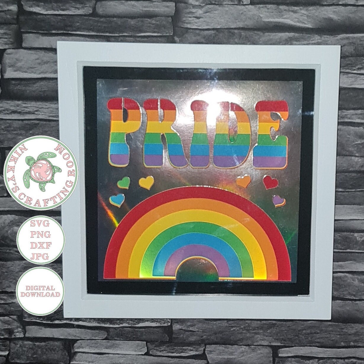 Rainbow Pride, 3D Shadow Box Svg, Light Box Template, LGBTQ Gift ...
