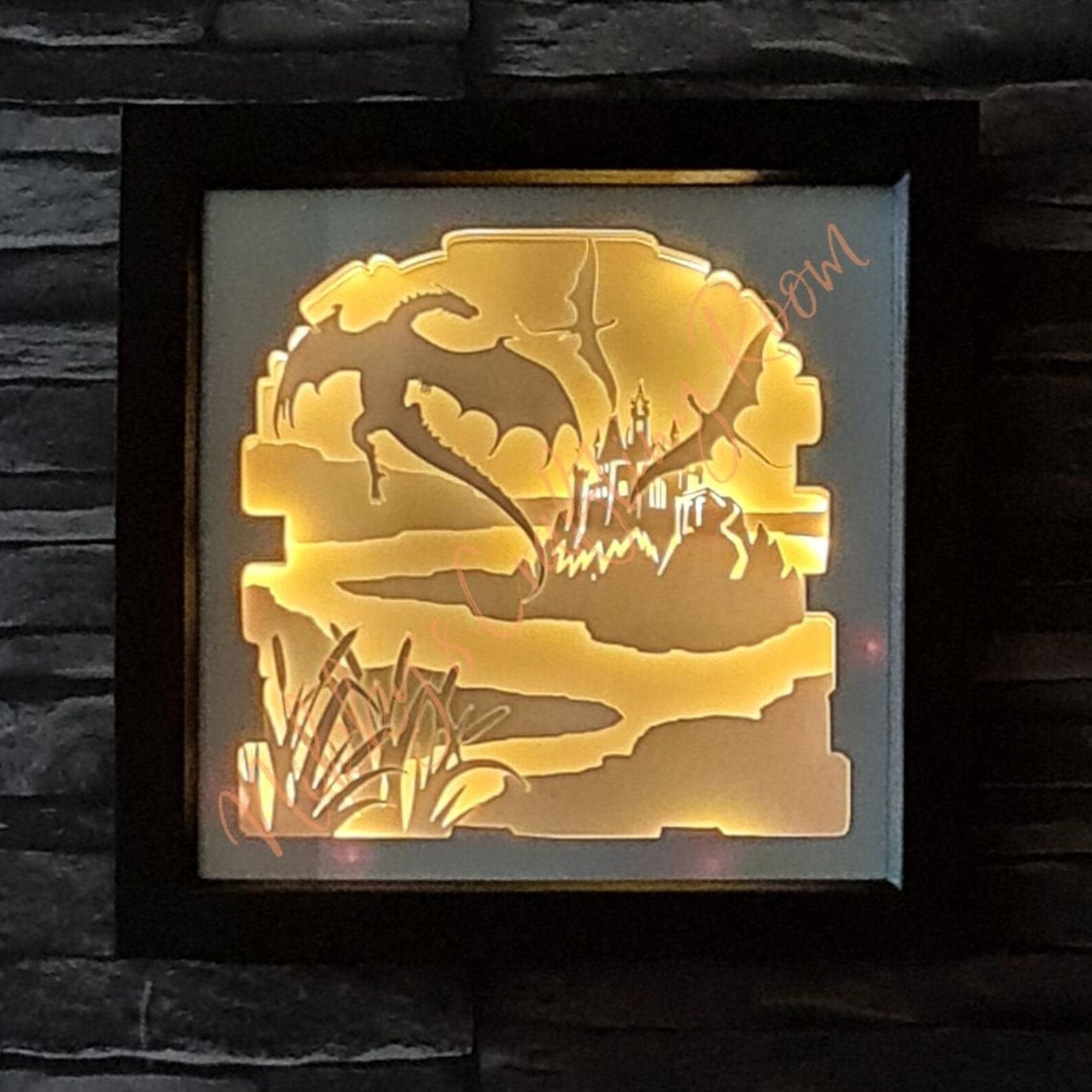 Dragon 3D Shadow Box Svglight Box Templatedigital | Etsy