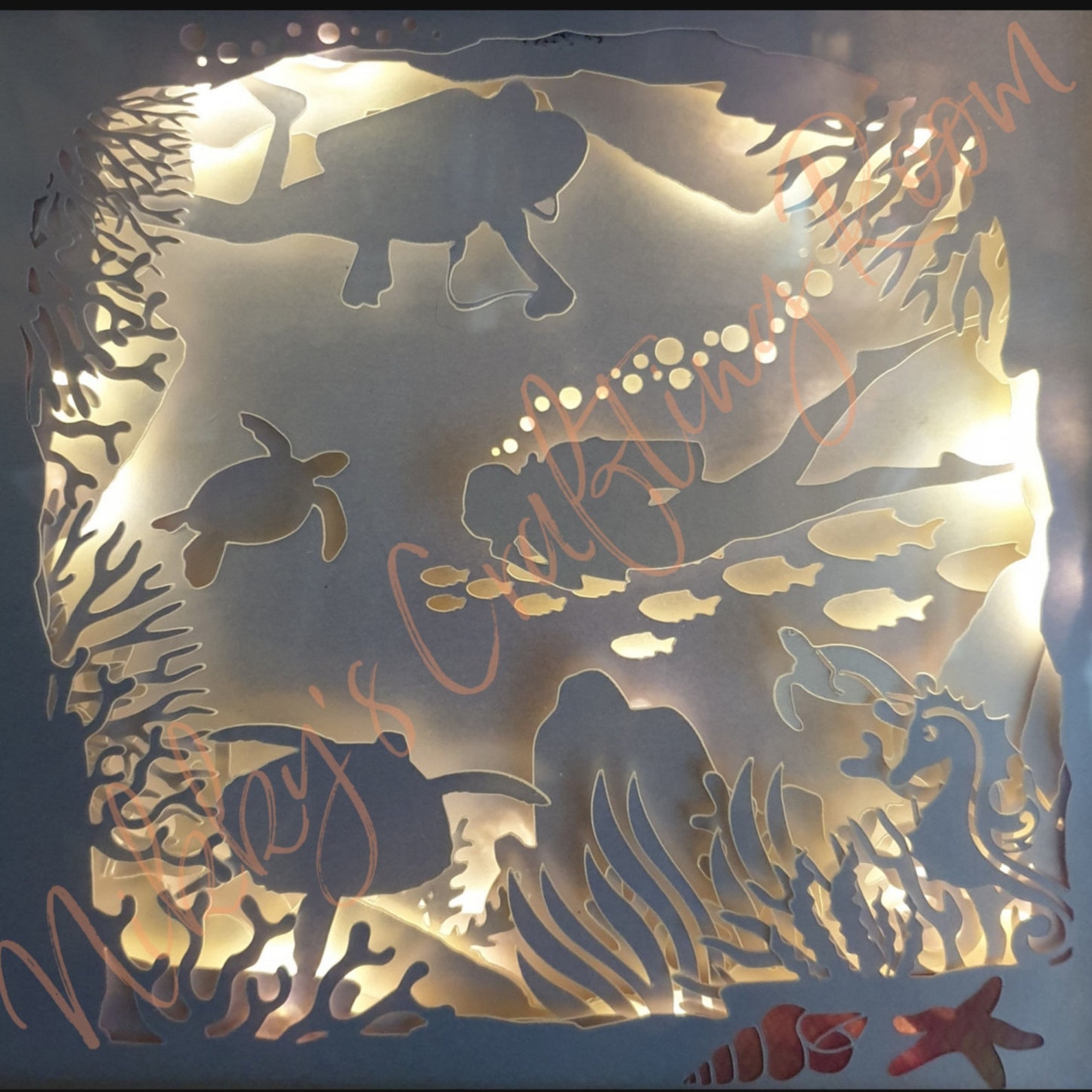 Scuba Diving3d Shadow Box Svglight Box Templatediy Paper - Etsy