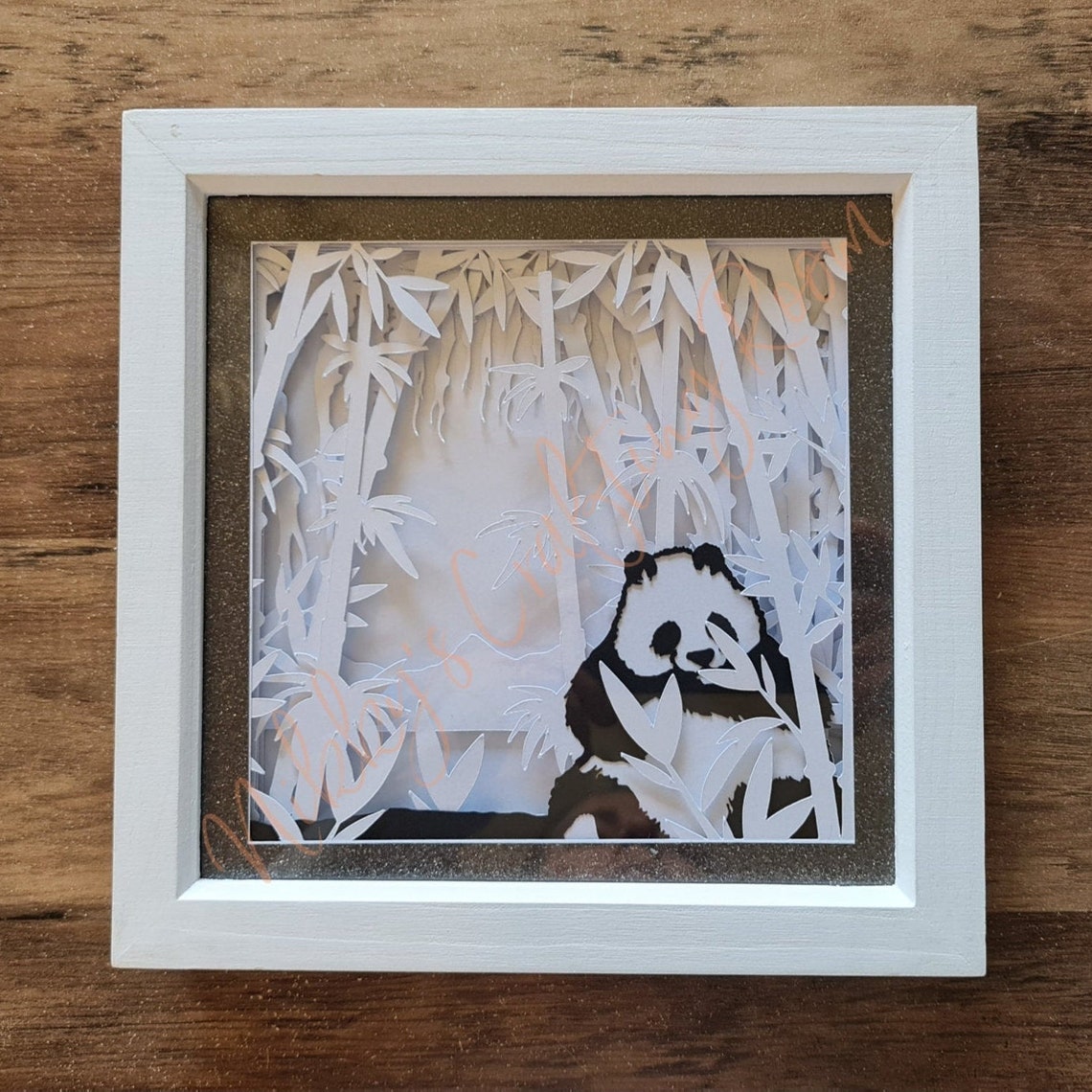 Panda Bear3d Shadow Box Svglight Box Templatepaper - Etsy