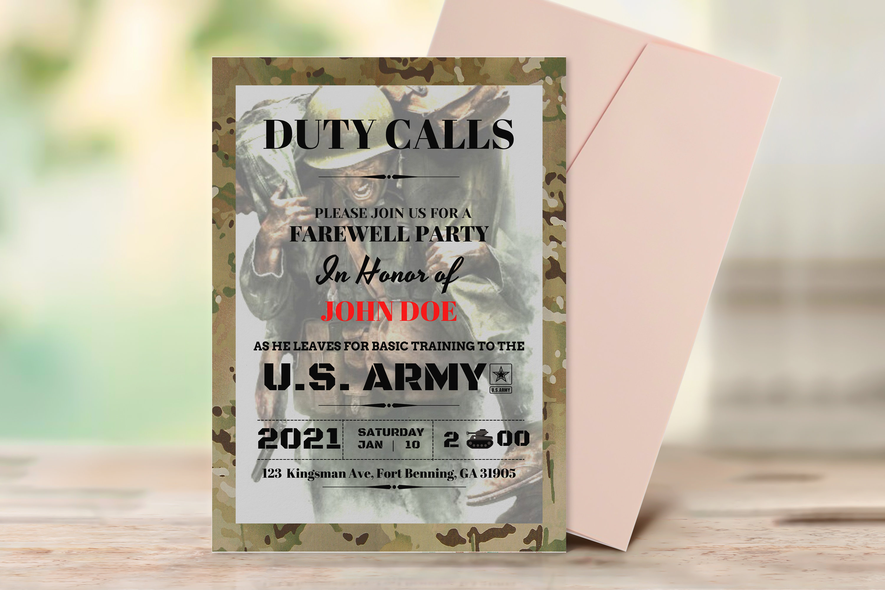Military Farewell Party Invitation