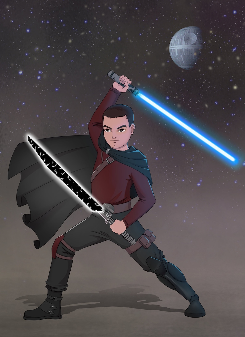Custom Digital Star Wars Portrait- ONE CHARACTER - Etsy