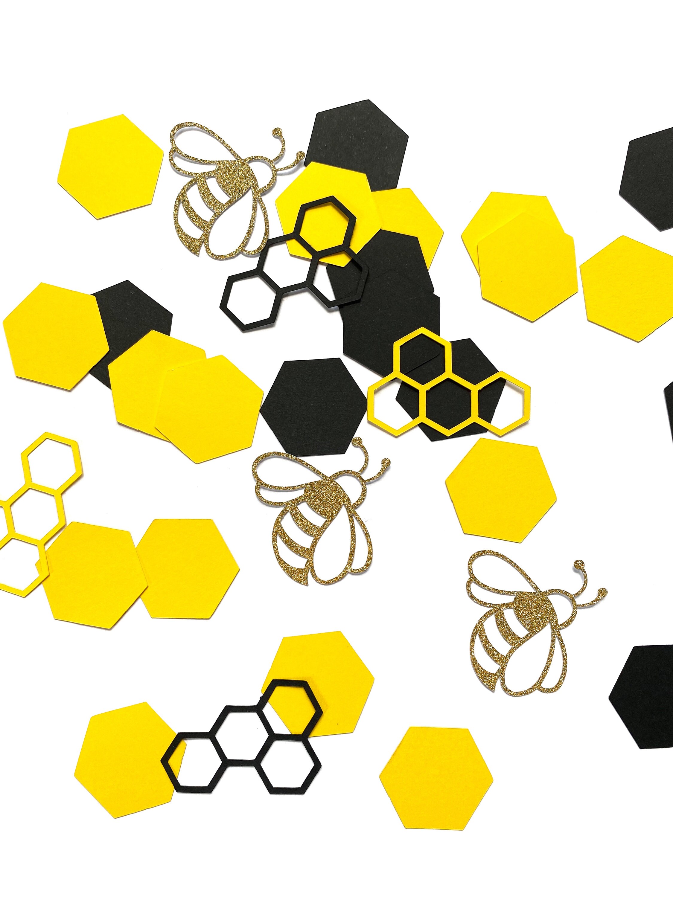 Bee Confetti Bee One Geometric Honeycomb Happy Bee Day | Etsy