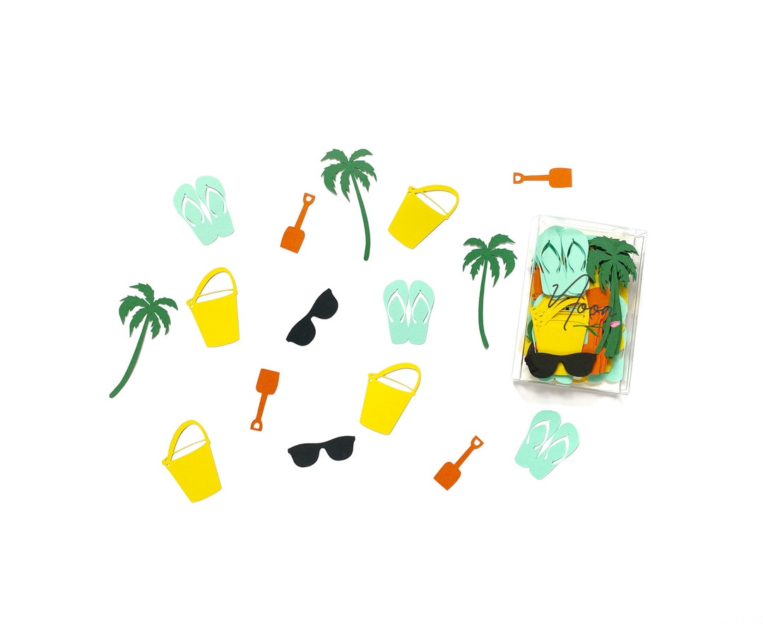 Flip Flops Confetti Bucket Shovel Summer Party Birthday - Etsy