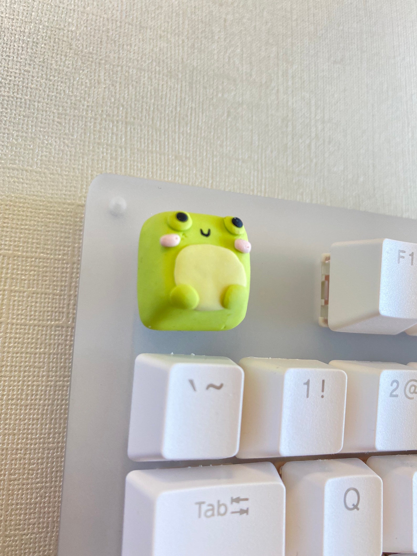 Green Frog Artisan Kawaii Key Cap | Keebs | Cute Keycaps | Clay Keycaps ...