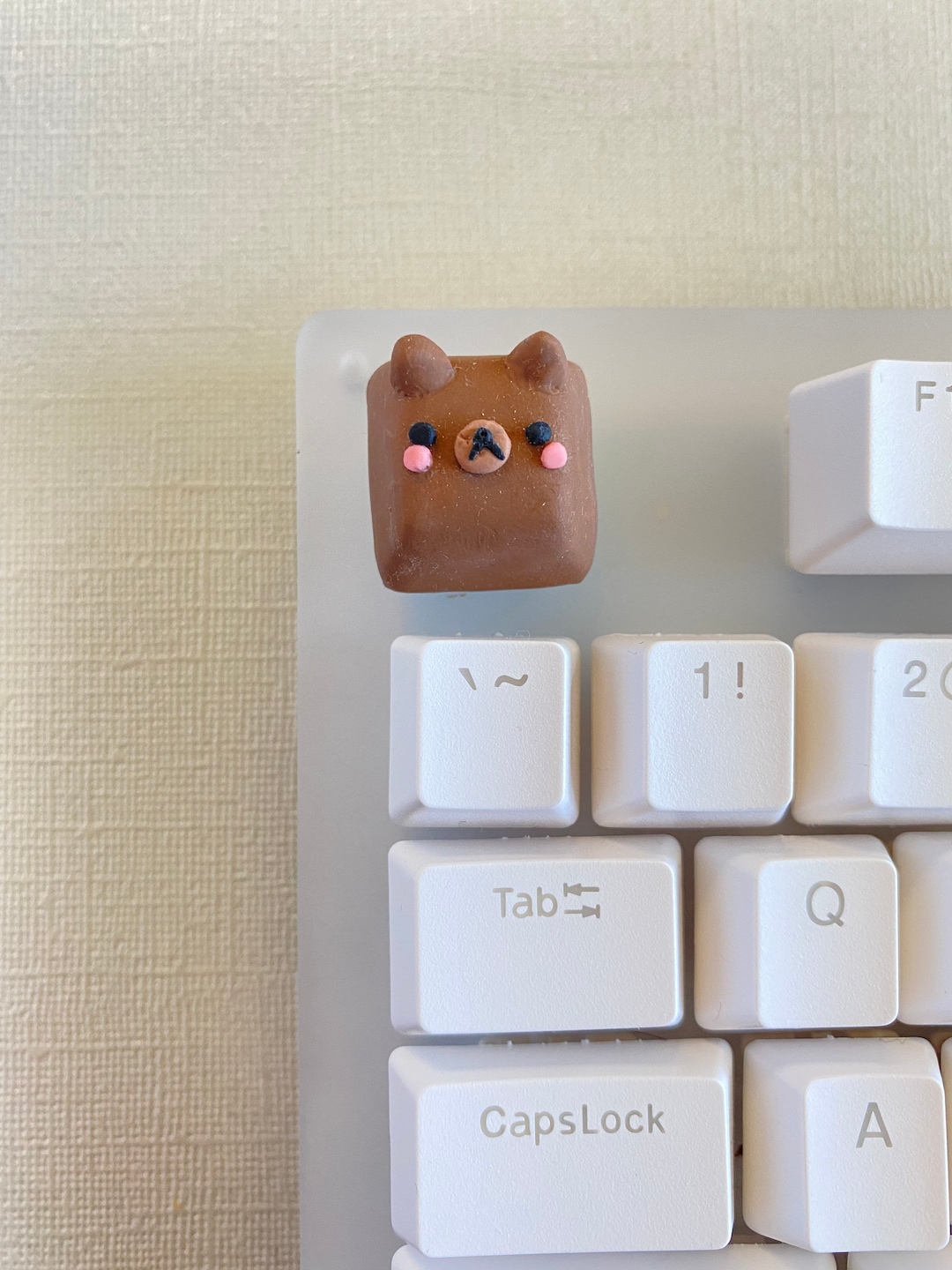 Brown Kuma Bear Kawaii Key Cap | Keebs | Cute Keycaps | Clay Keycaps ...