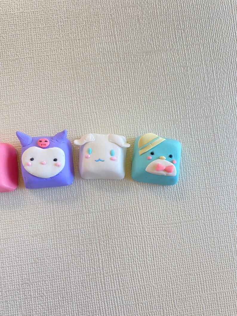 Purple Goth Bunny Kawaii Key Cap Keebs Cute Keycaps Clay Keycaps OEM ...