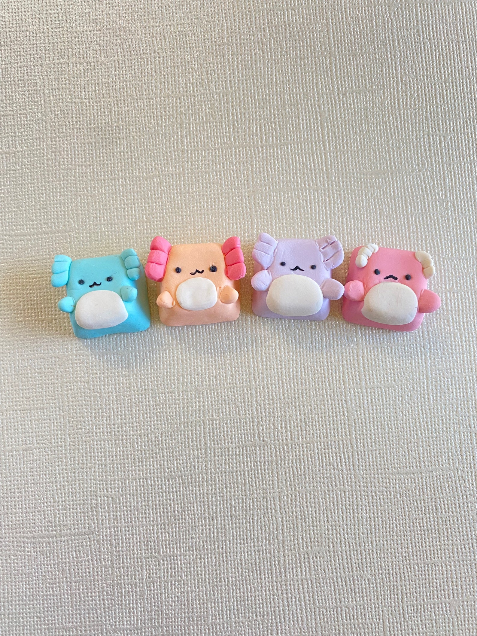 Squishy Blue Axolotl Kawaii Key Cap | Keebs | Cute Keycaps | Clay ...