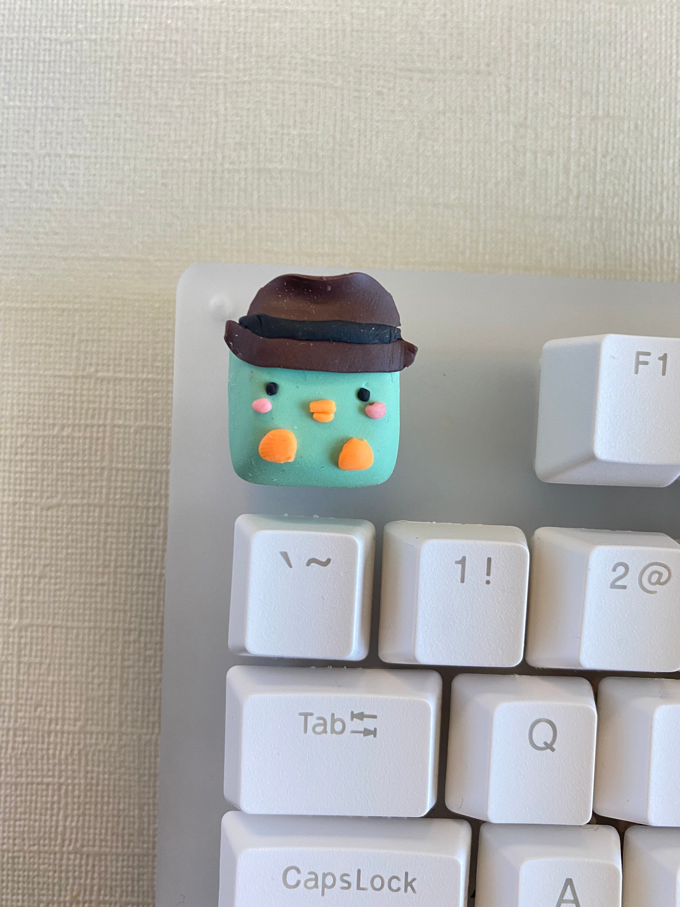 Green Platypus Artisan Kawaii Key Cap Keebs Cute Keycaps Clay Keycaps ...