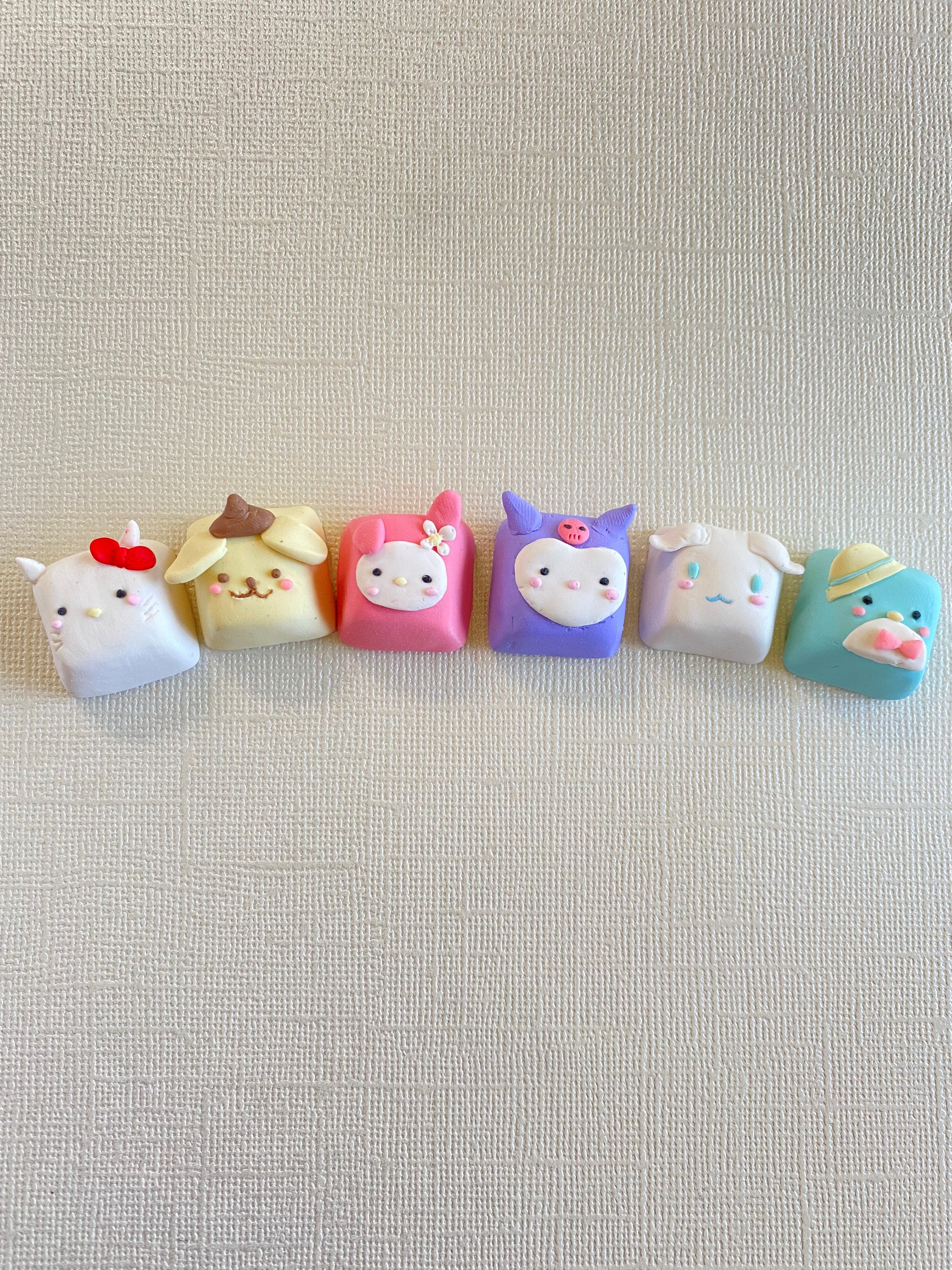 Pink Bunny Daisy Kawaii Key Cap Keebs Cute Keycaps Clay Keycaps OEM ...
