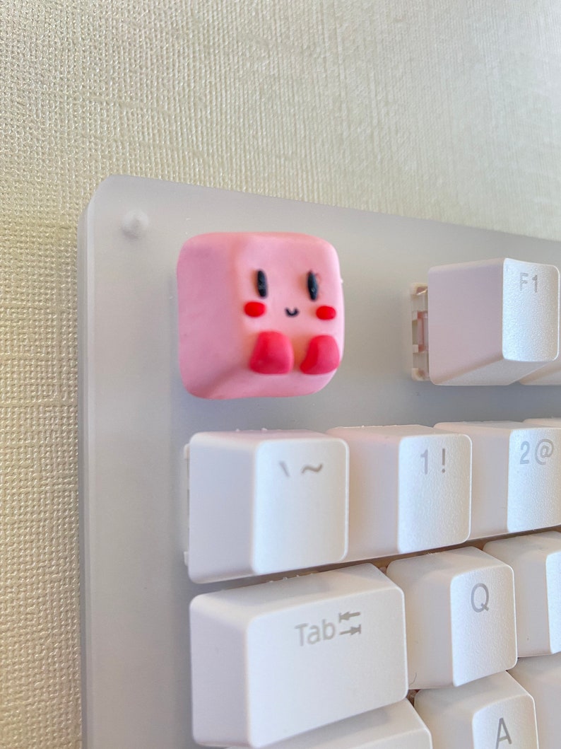 Pink Blob Kirb Kawaii Key Cap Keebs Cute Keycaps Clay Keycaps OEM ...