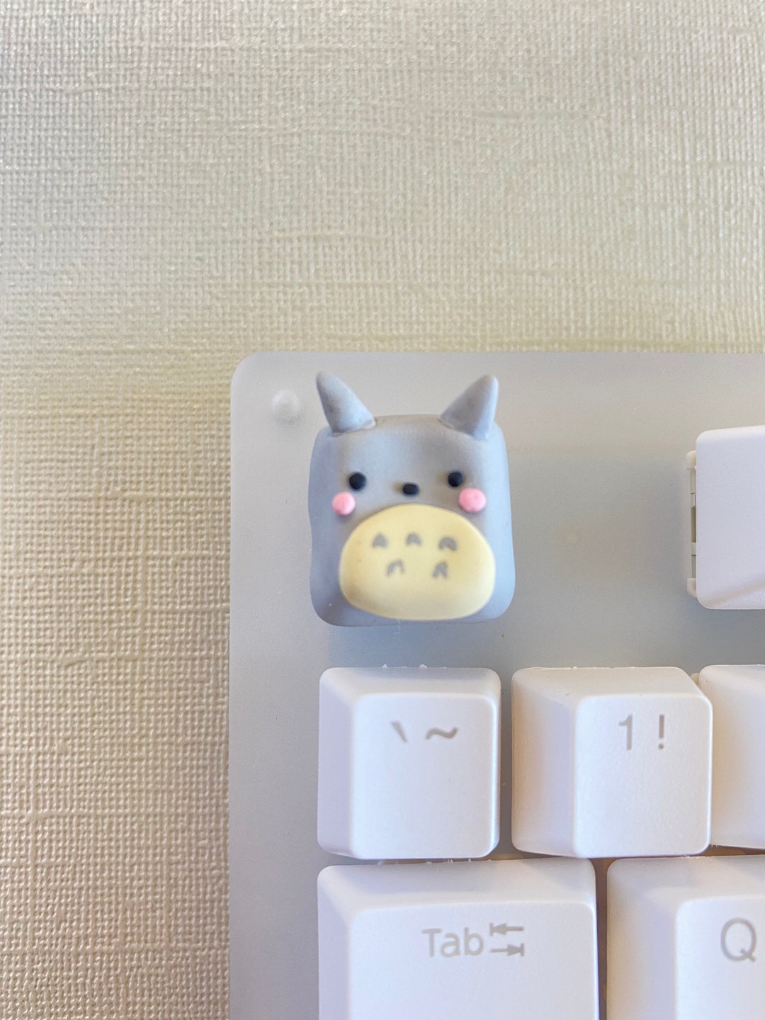 Grey Forest Spirit Artisan Kawaii Key Cap | Keebs | Cute Keycaps | Clay ...