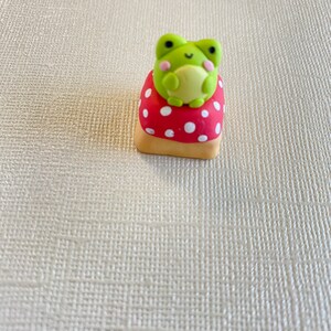 Mushroom Frog Artisan Kawaii Key Cap | Keebs | Cute Keycaps | Clay ...