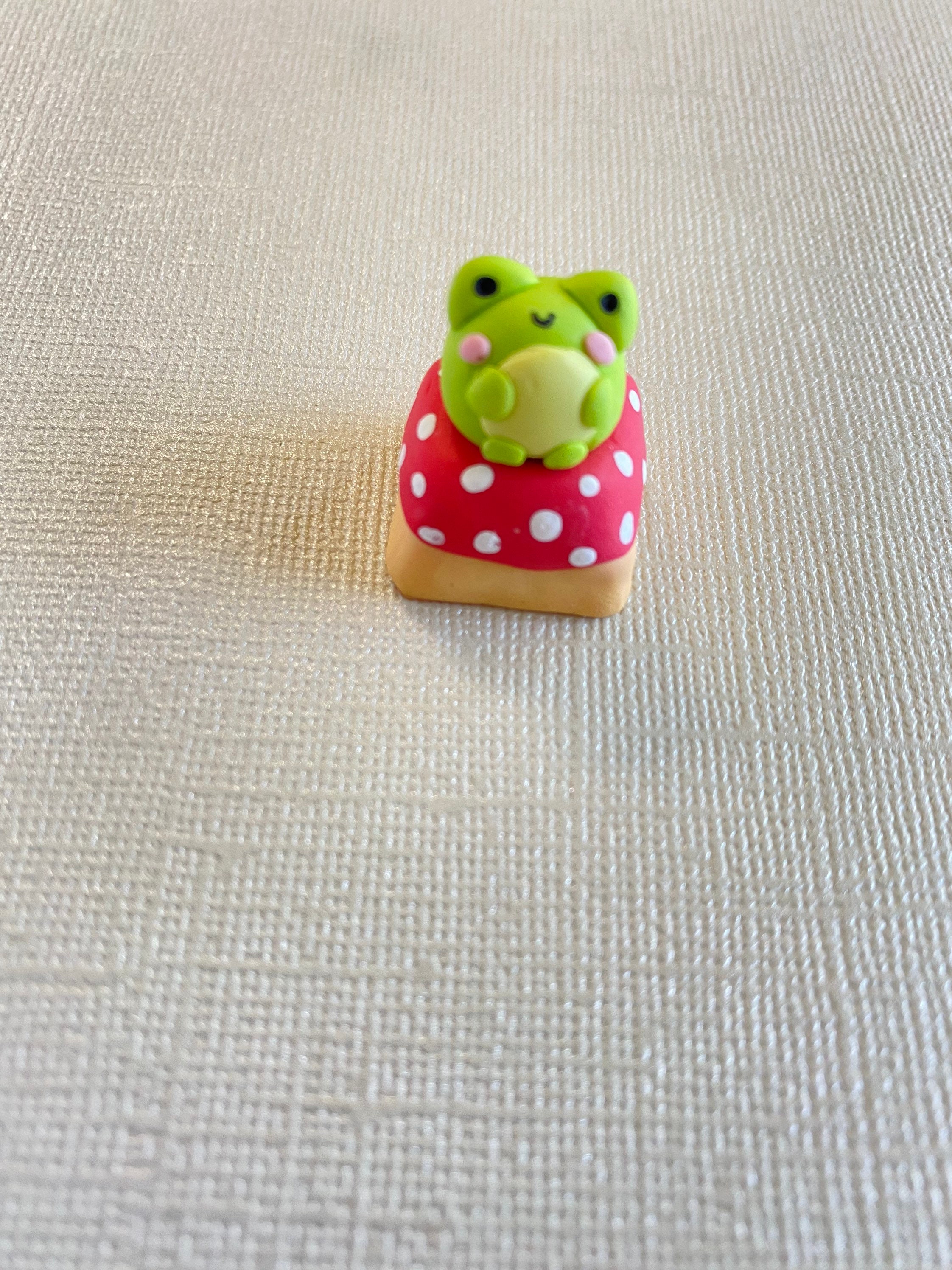 Mushroom Frog Artisan Kawaii Key Cap | Keebs | Cute Keycaps | Clay ...