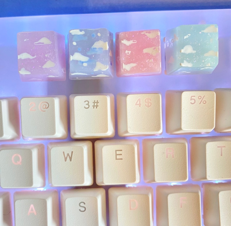 Dreamy Pastel Clouds Artisan Kawaii Key Cap Keebs Cute - Etsy