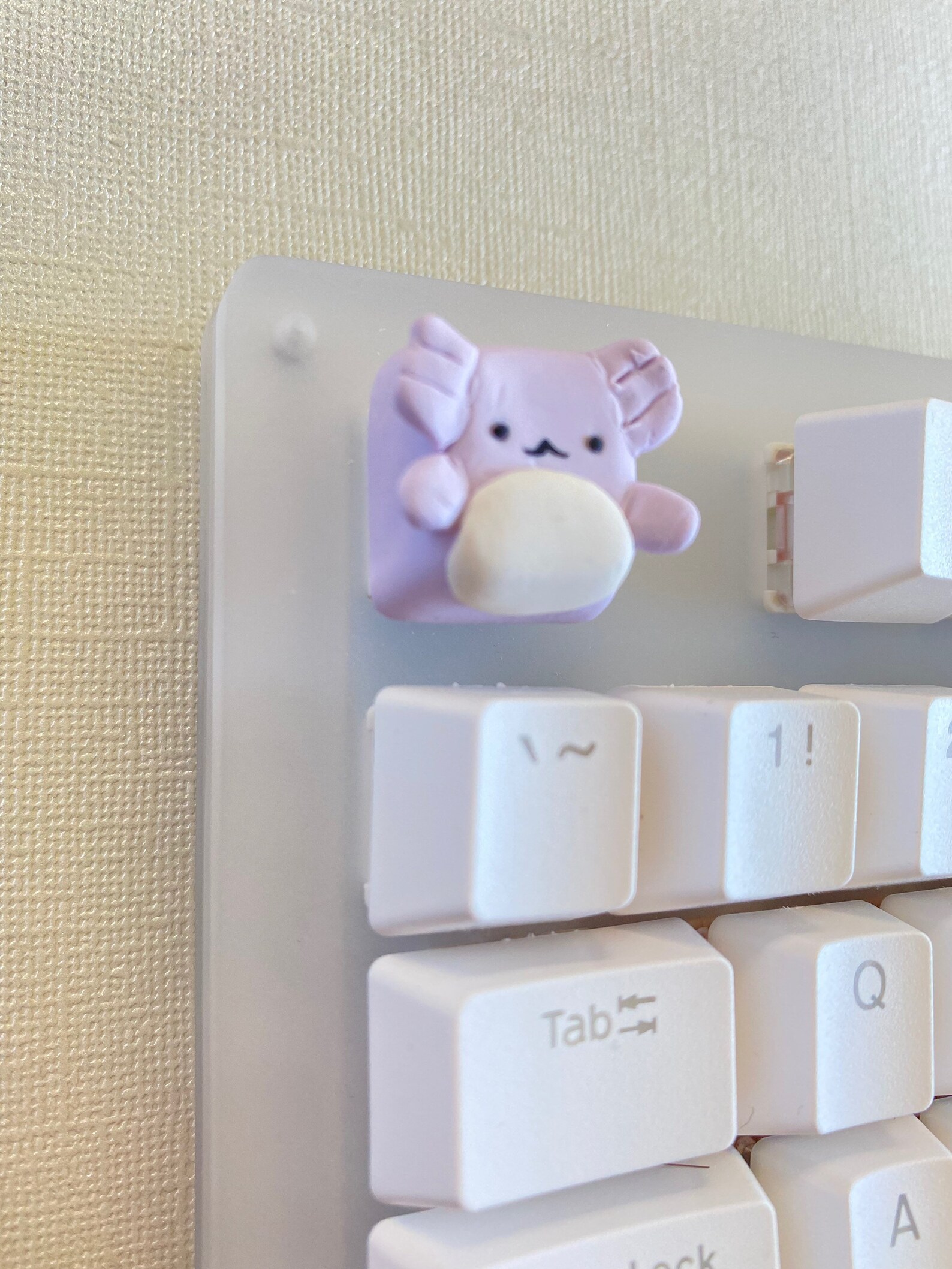 Squishy Purple Axolotl Kawaii Key Cap Keebs Cute Keycaps - Etsy