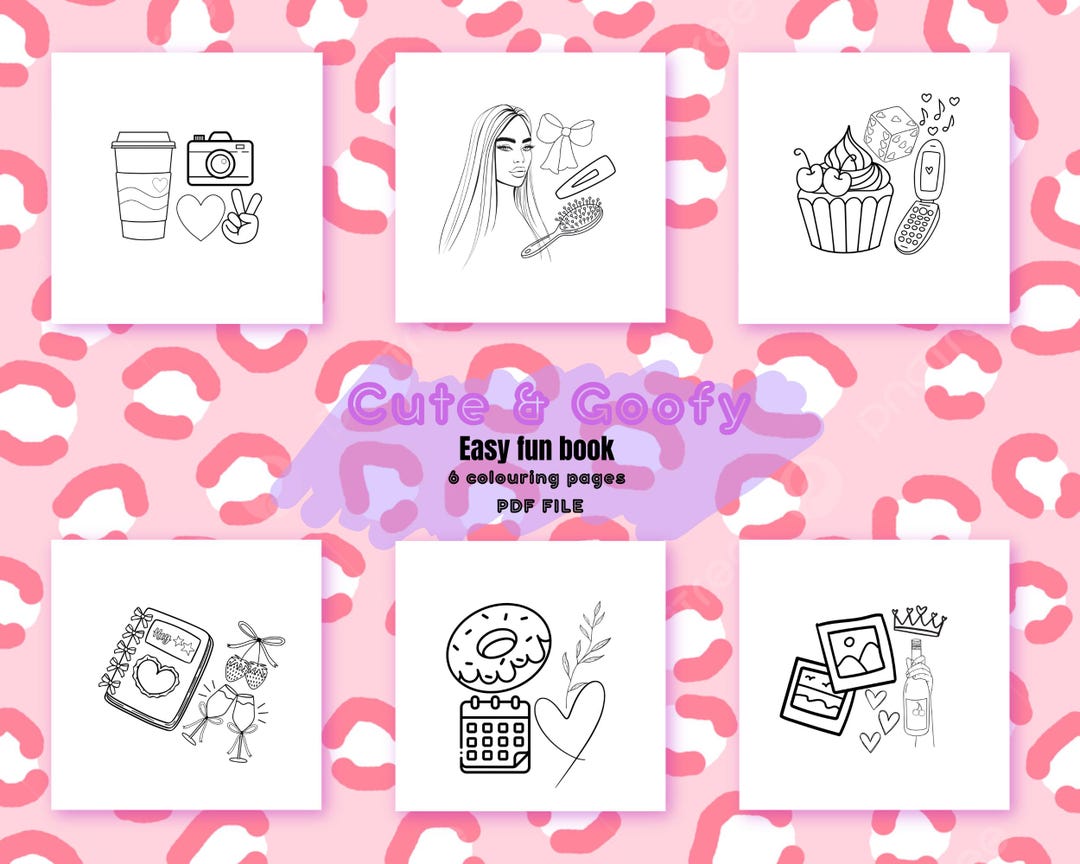 Cute & Goofy Digital Colouring Pages - Etsy UK