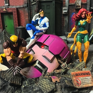 Damaged Sentinel Head Diorama (light-up Eye) | X-men 1:12 Scale Base ...