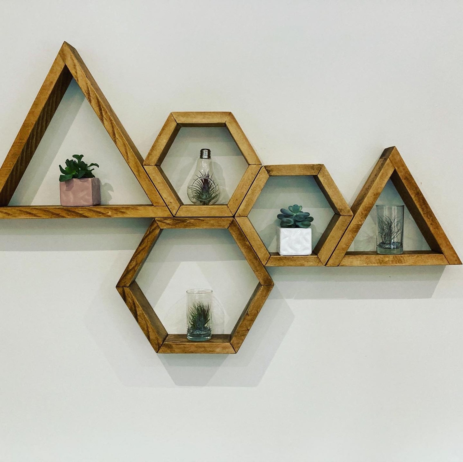 Triangle Shelves Pyramid Shelves Wooden Triangle Shelves | Etsy UK