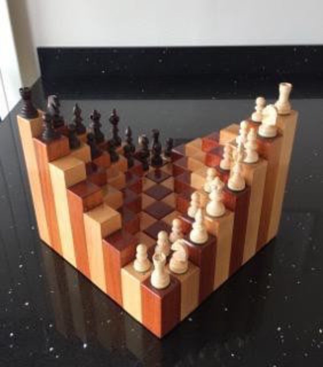 Chess Board, 3d Chess Board, Wooden Chess Board, Chess Set, Wooden ...