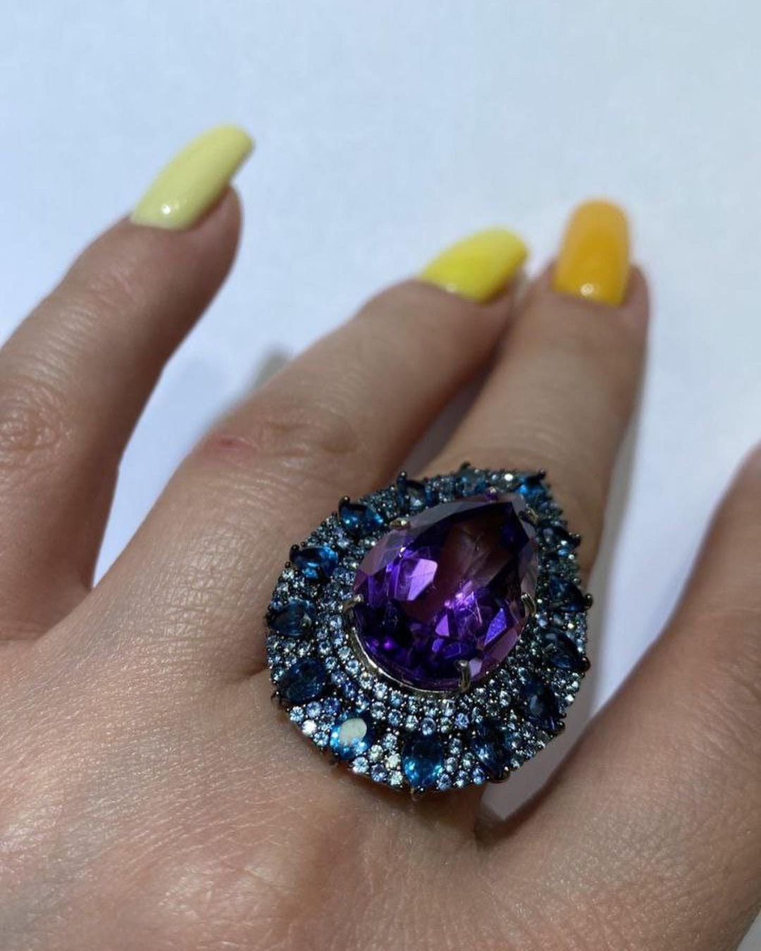 Natural Amethyst London Blue Topaz Multi Sapphire Gemstone - Etsy
