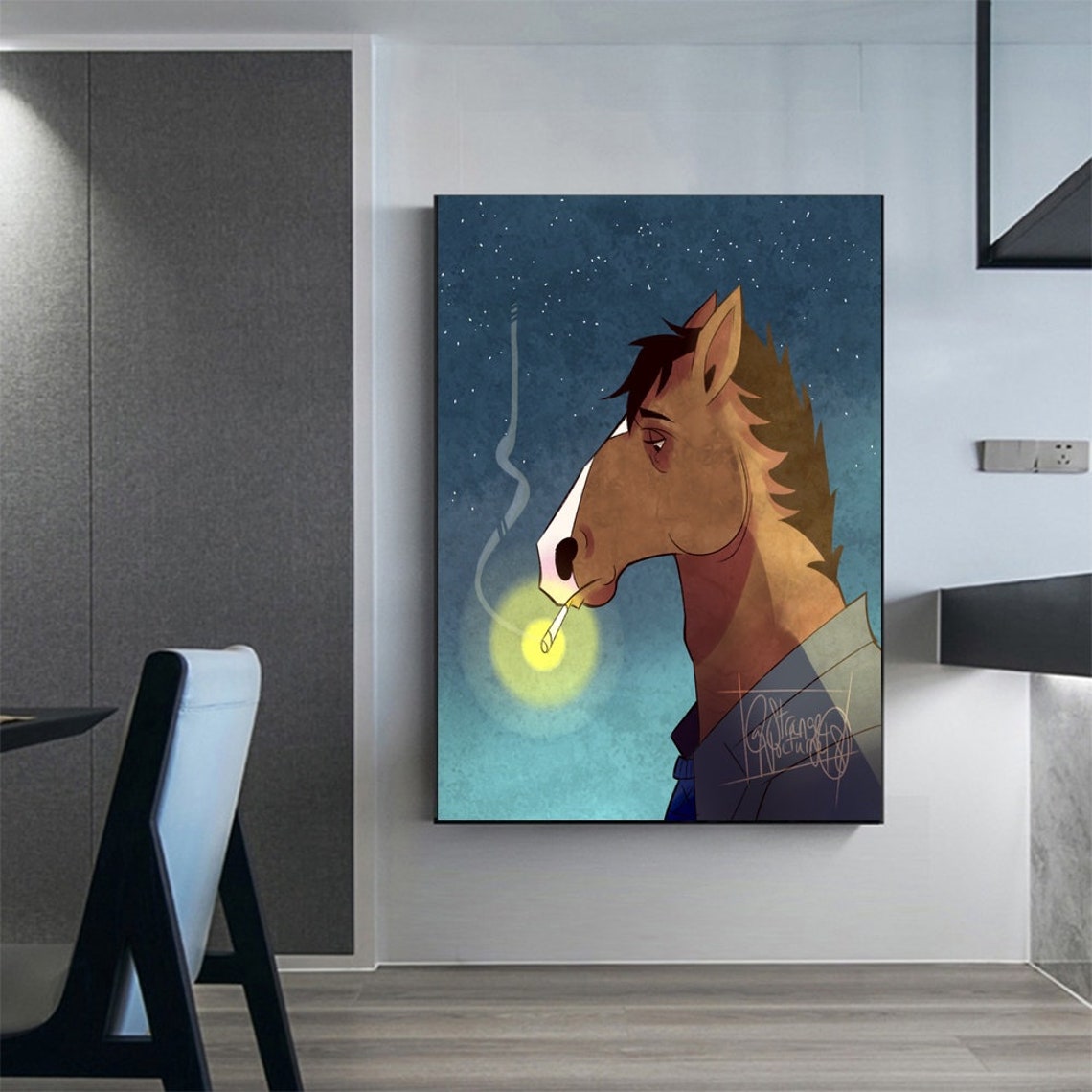Bojack Horseman Unframed Canvas Painting Home Decor | Etsy