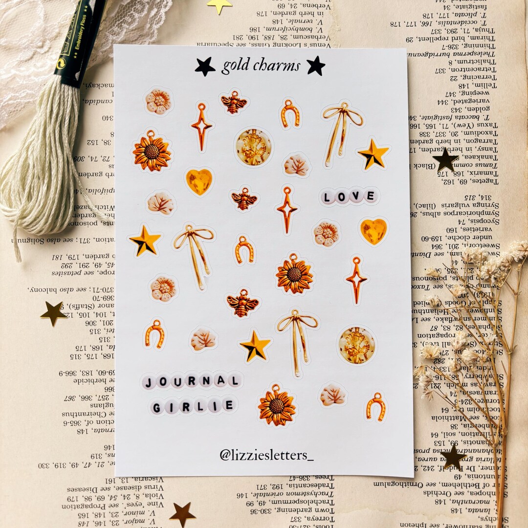 Gold Charms Sticker Sheet - Etsy
