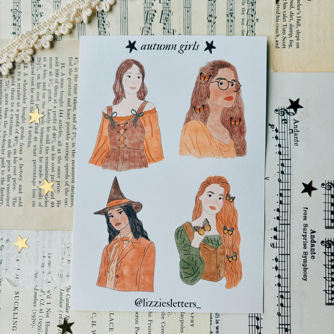 Autumn Girls Sticker Sheet - Etsy