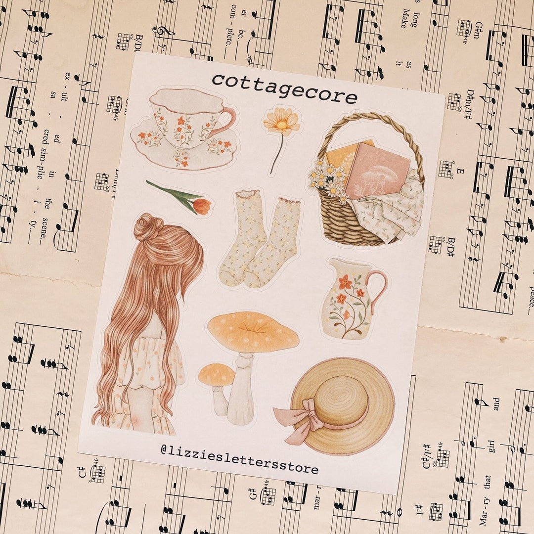 Cottagecore Sticker Sheet - Etsy