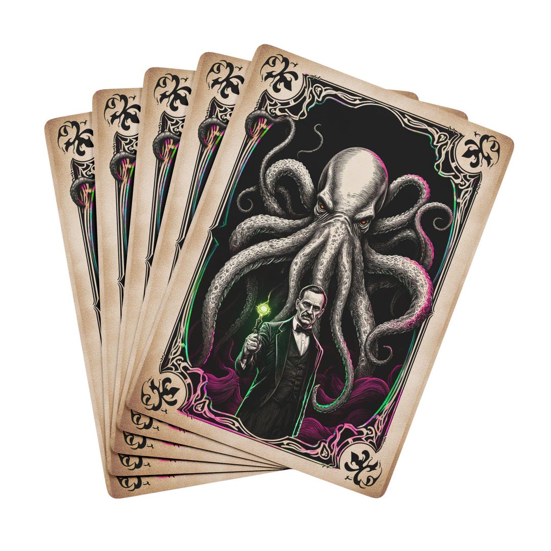 Cthulhu Poker Cards: HP Lovecraft Necronomicon Deck - Etsy