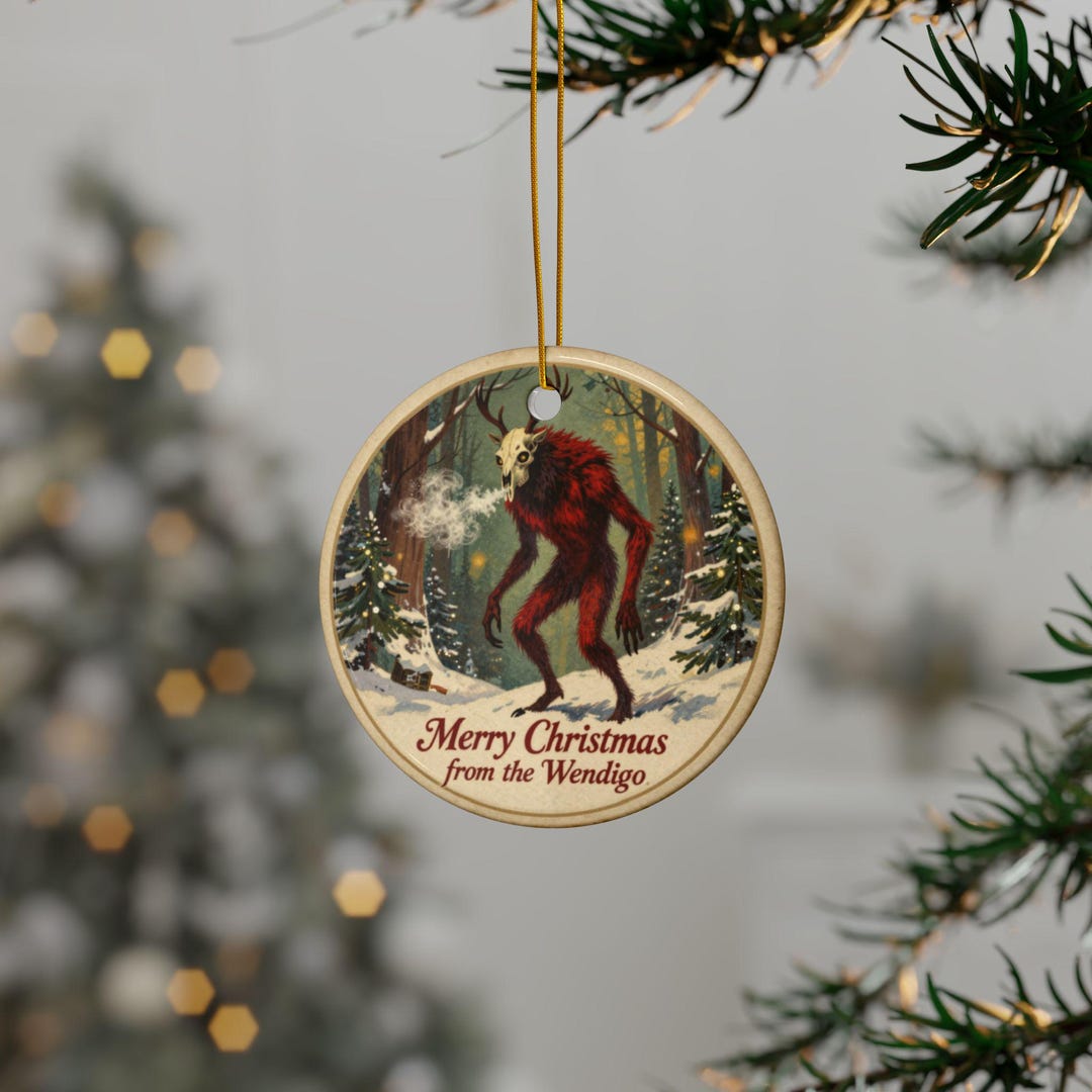 Merry Christmas Wendigo Ornament Ceramic Ornament | Cryptid Lover ...