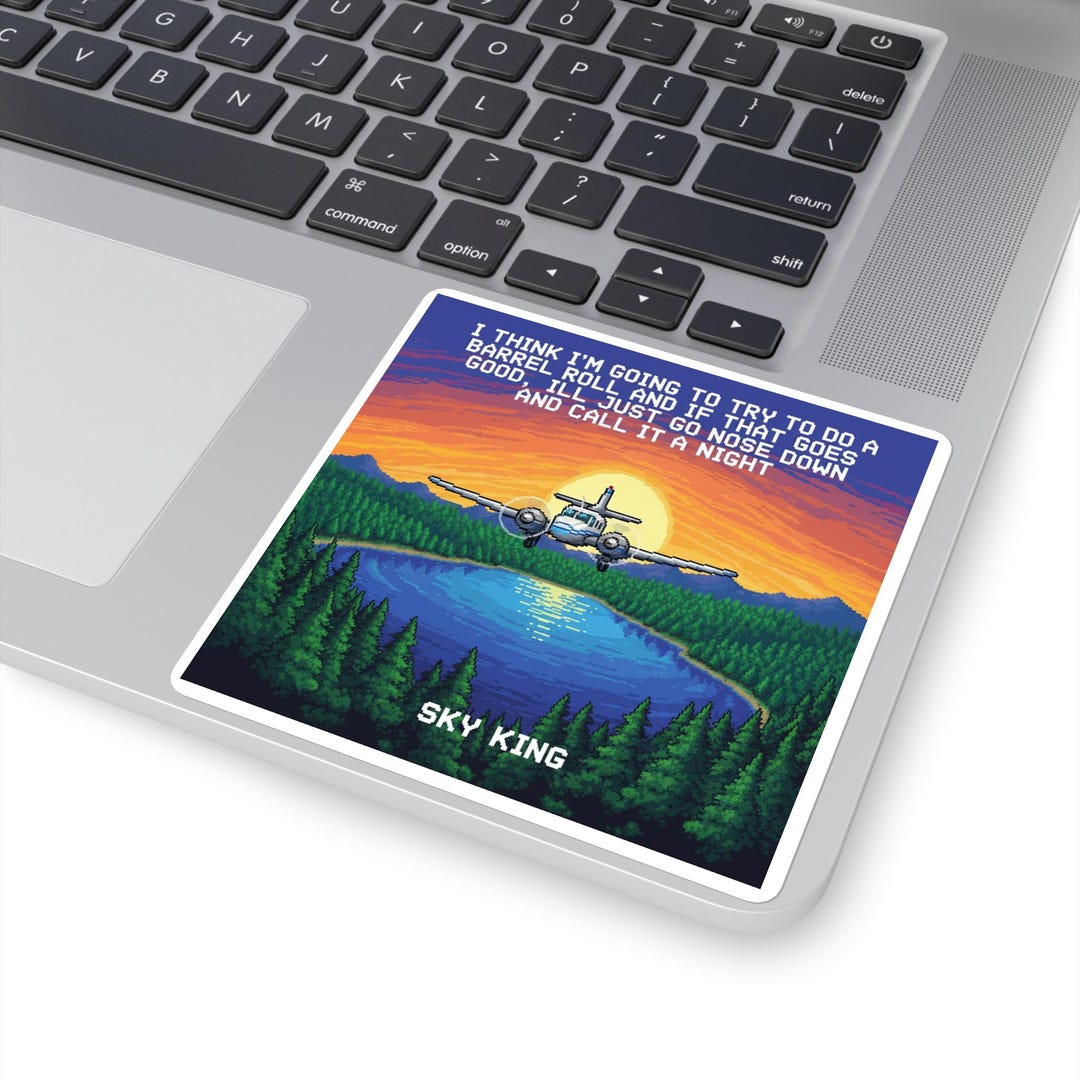Square Stickers - Internet Tragedy, Sky King Stolen Plane, for Aviation ...