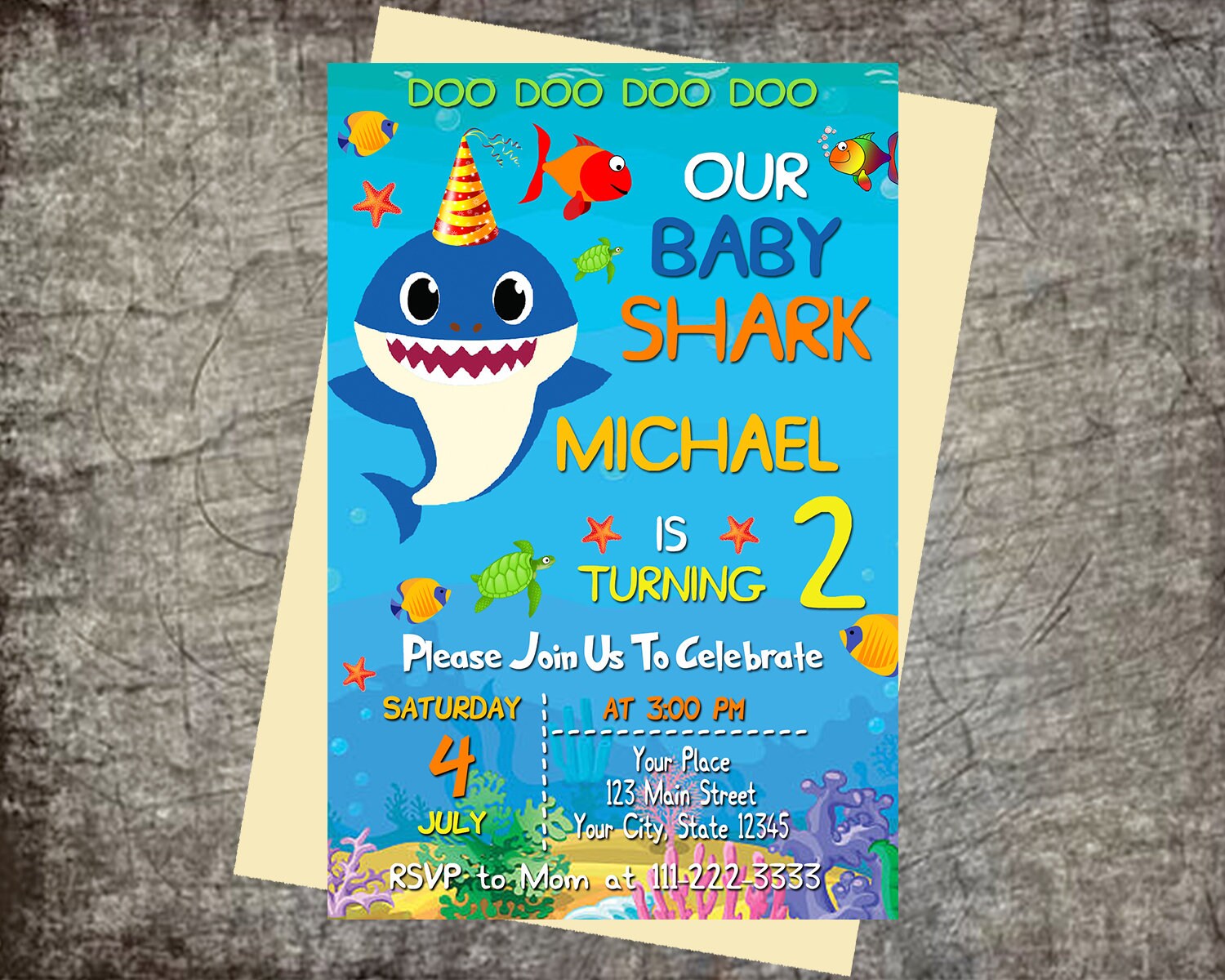 Baby Shark Invitation Personalized Invitation 5x7 or - Etsy