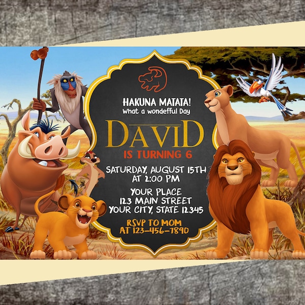 Lion King Invitation - Etsy