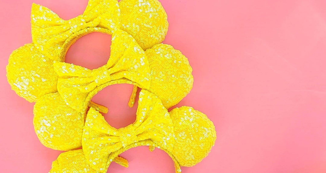 Lemon Squeezy Minnie Ears | Yellow Sequin Ears | Minnie Ears | Disney ...