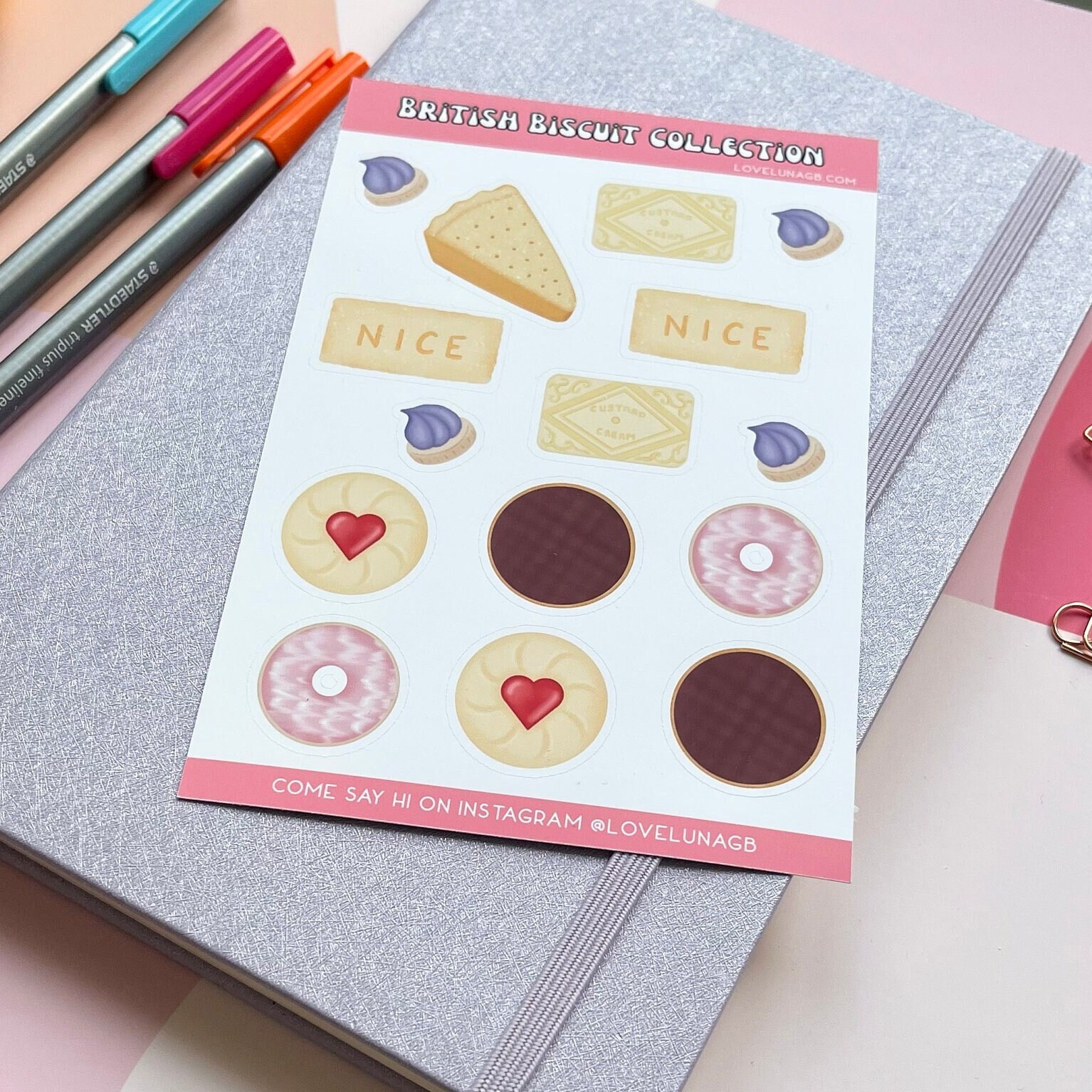 Retro British Biscuits Sticker Sheet, Kisscut Planner Stickers, Cute ...
