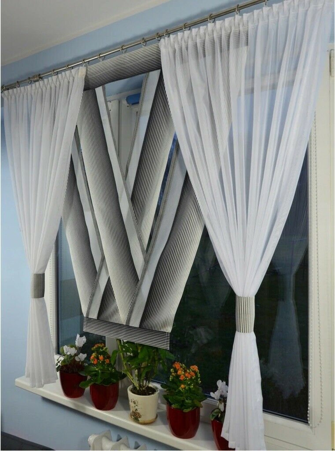 Moderne Gardinen Wohnzimmer V-Gardine Fensterdekoration | Etsy