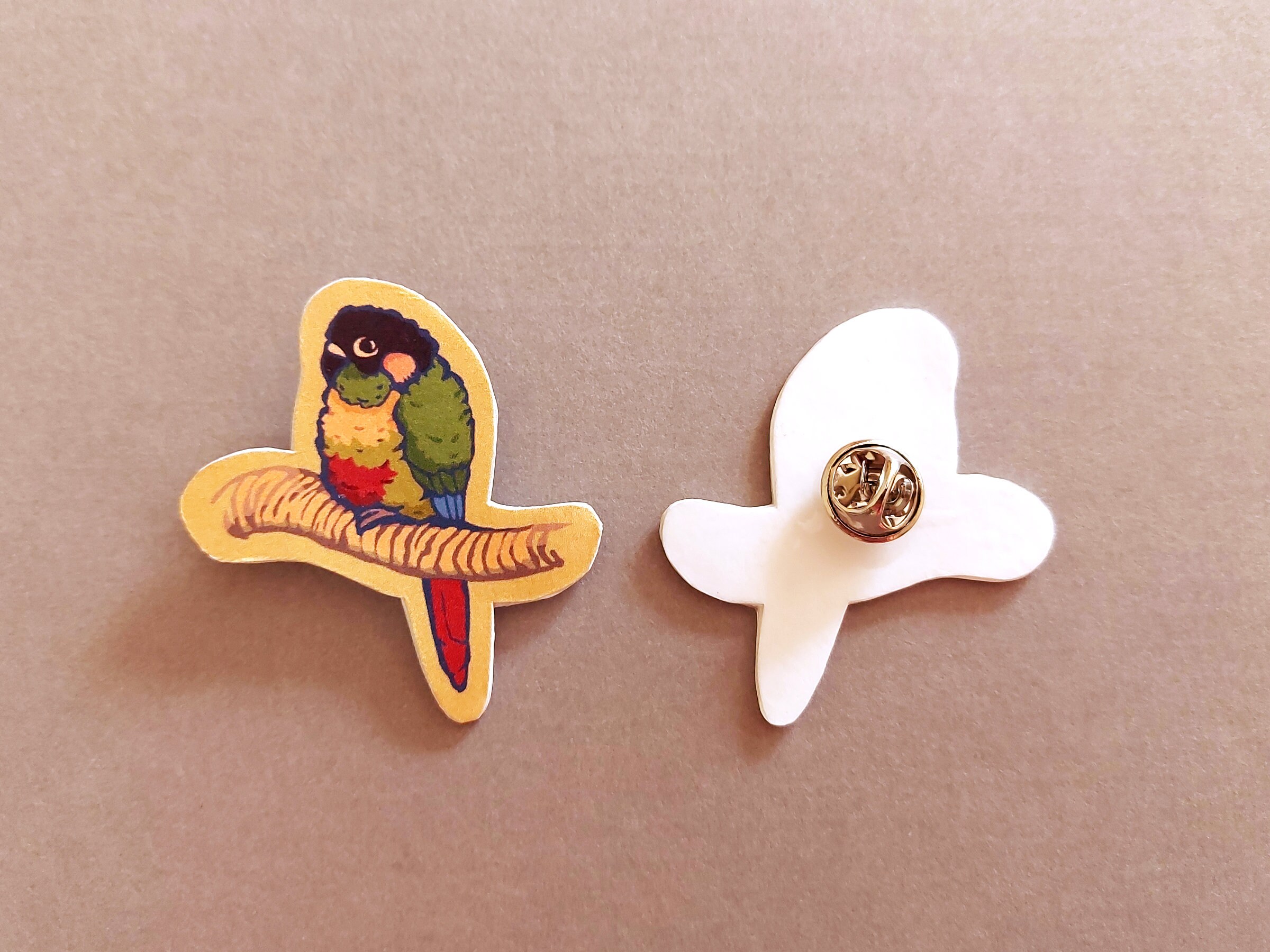 Green Cheek Conure Pin/badge/brooch Customizable Handmade - Etsy