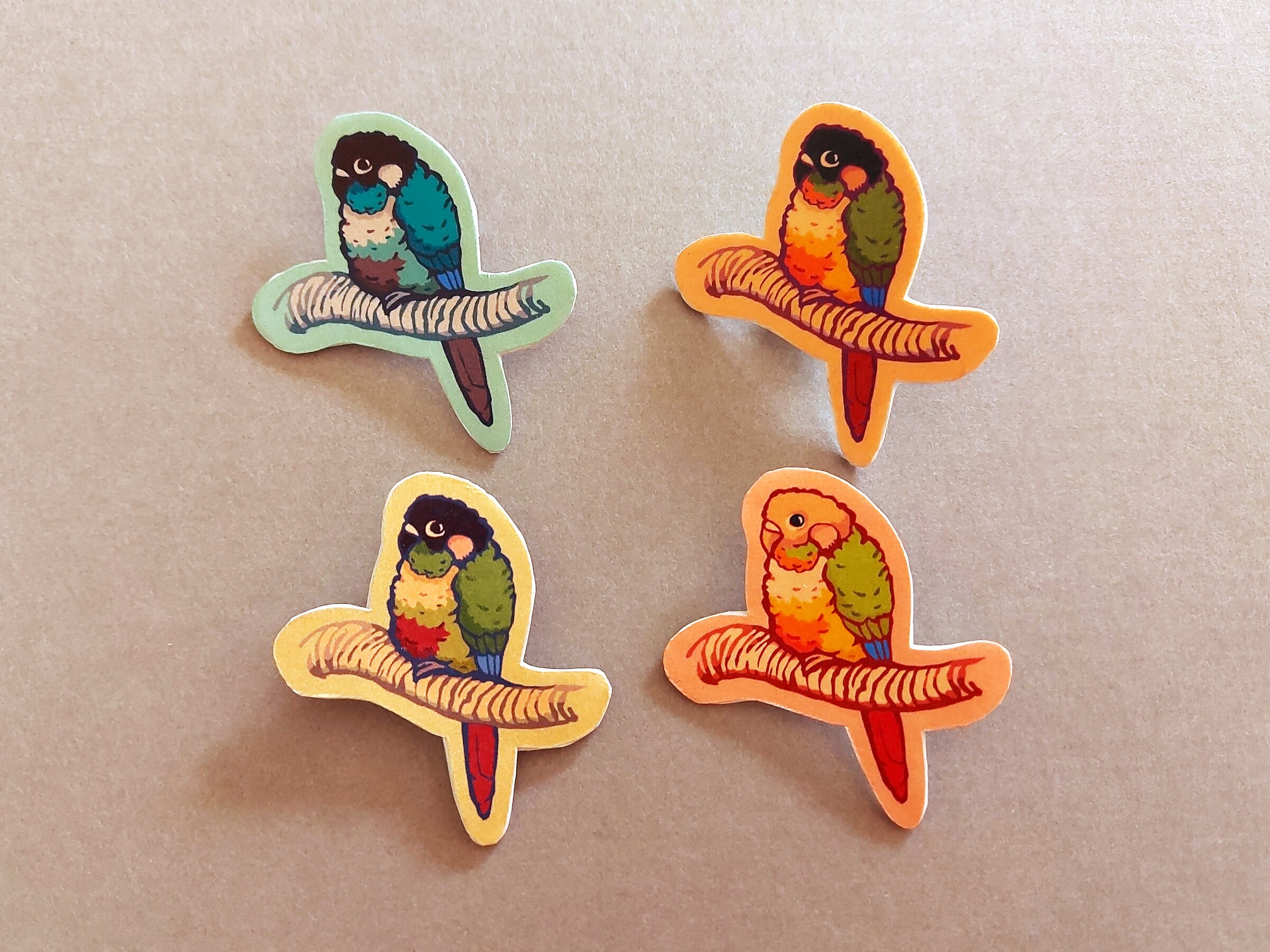 Green Cheek Conure Pin/badge/brooch Customizable Handmade - Etsy