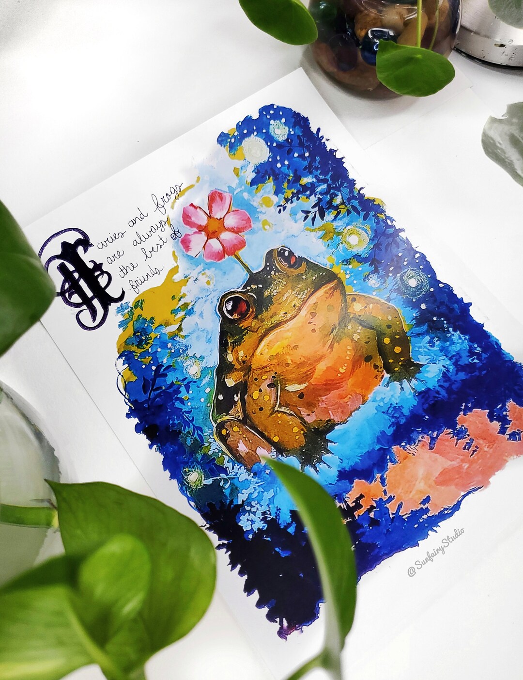 Fairy Froggy Friend Art Print, Cute Frog Print, Gouache Art Prints ...