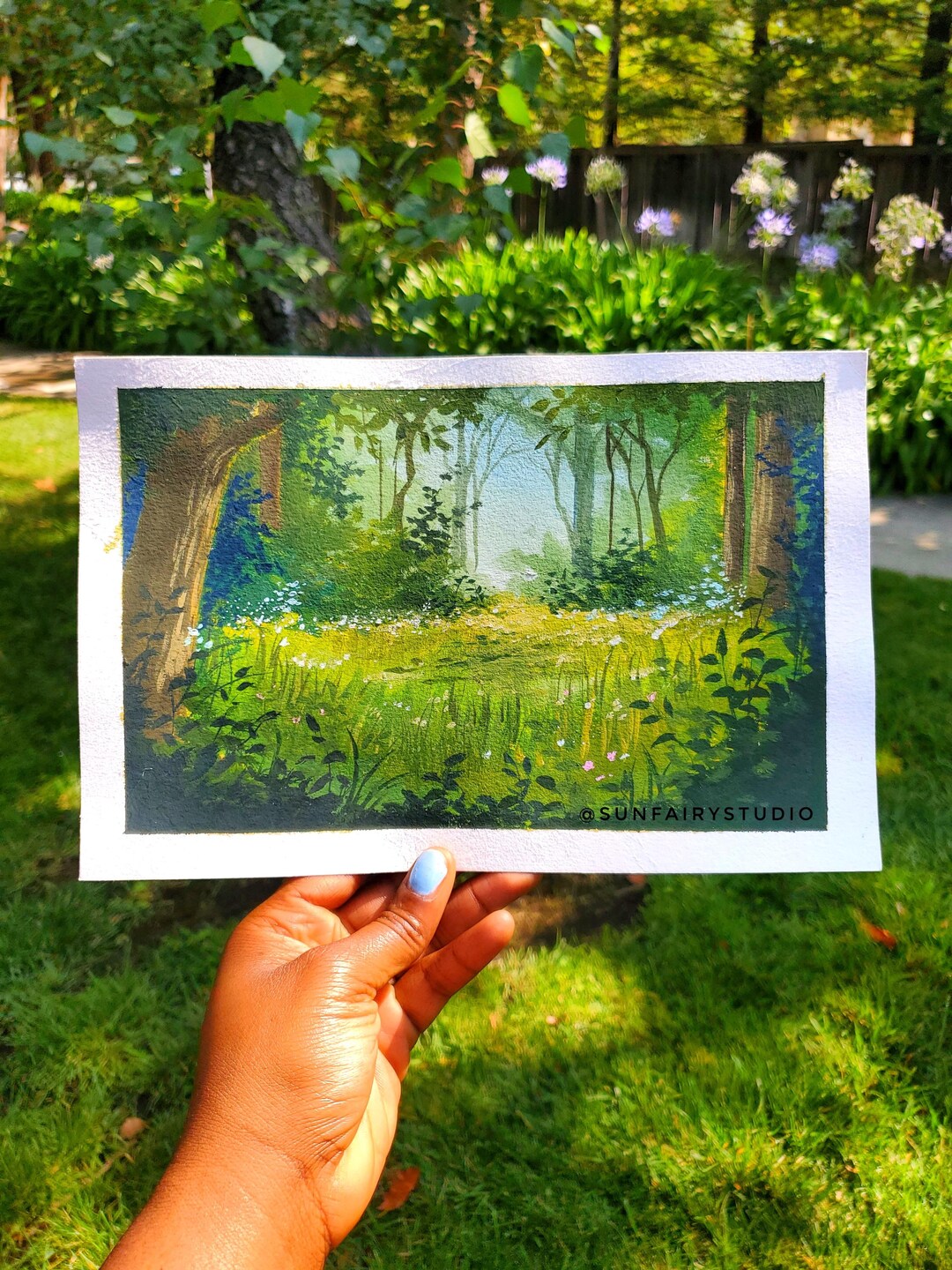 Original Gouache Forest Landscape, Original Painting, Gouache Art, Art ...