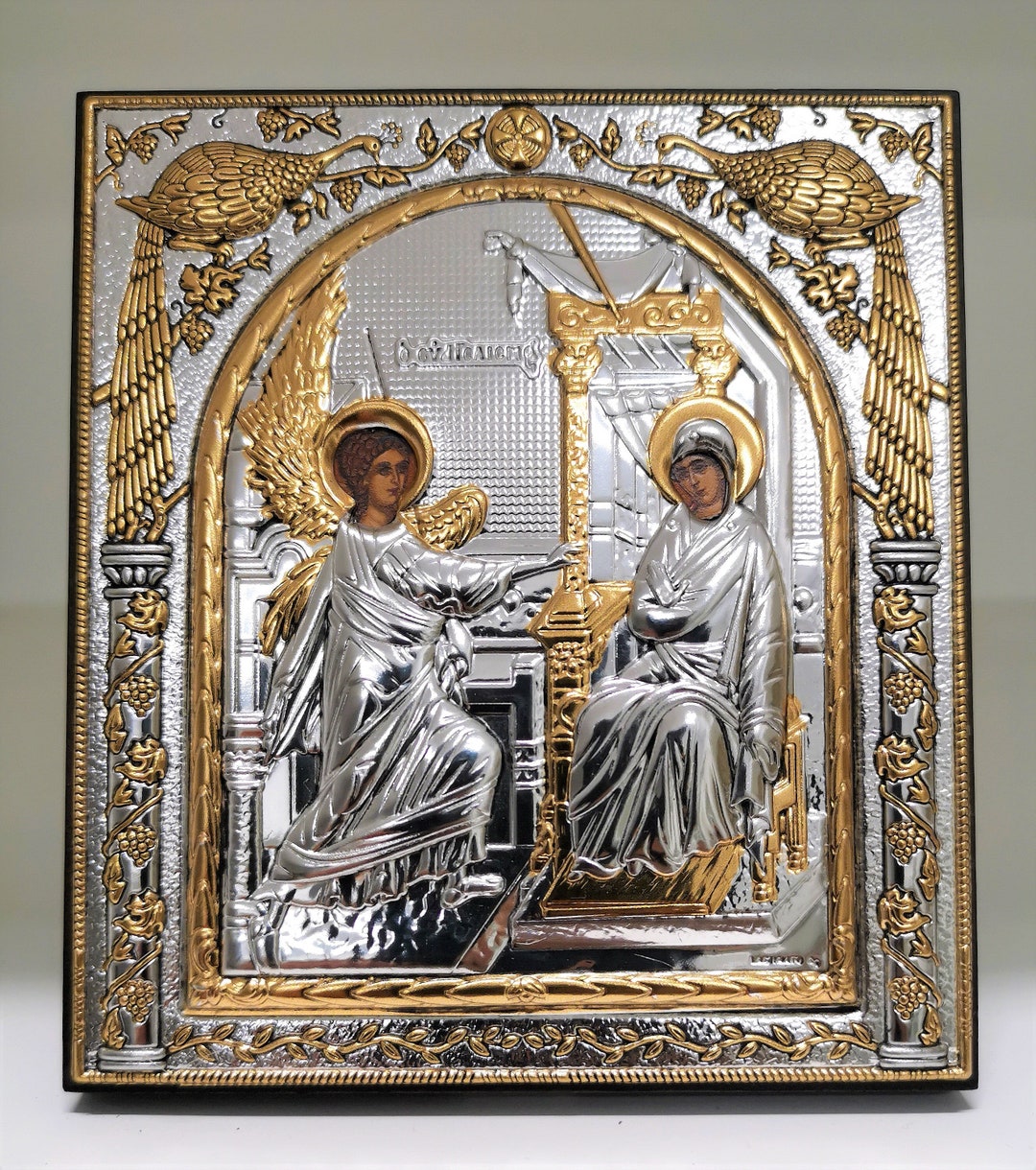 Annunciation of Our Lady Silver Christian Orthodox Icon / Greek ...