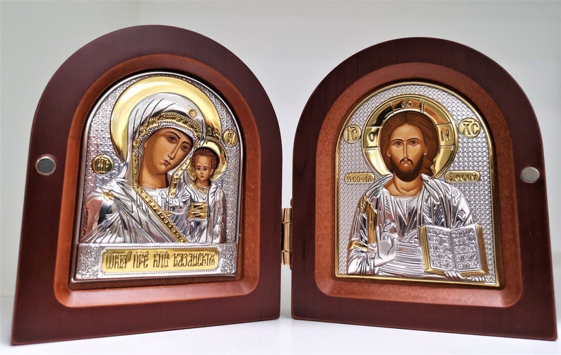 Diptych of Jesus Christ the Wisdom of God and Virgin Mary of Kazan ...