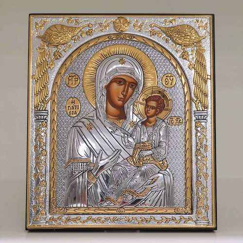 Virgin Mary Three-handed Silver Christian Orthodox Icon / - Etsy