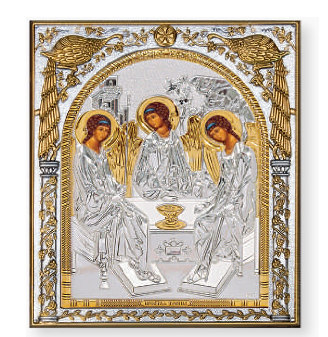 The Holy Trinity Byzantine Silver Christian Orthodox Icon / Greek ...
