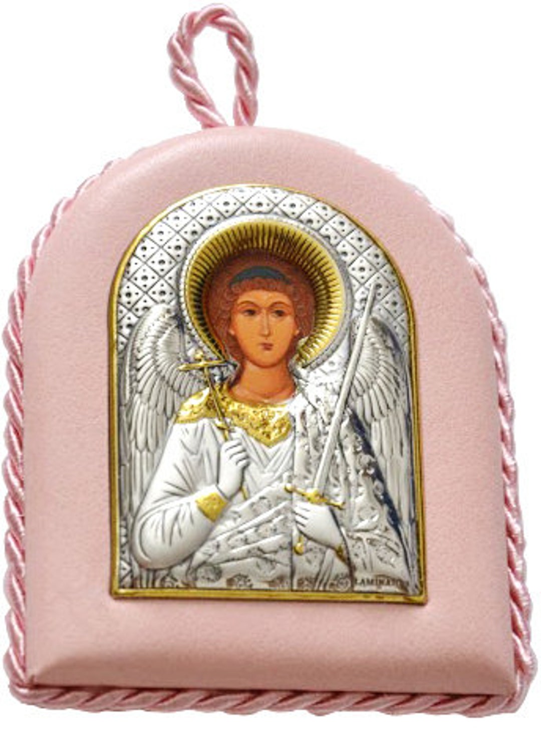 Guardian Angel Christian Icon for Baby Boy & Girl / Blue - Pink / Greek ...