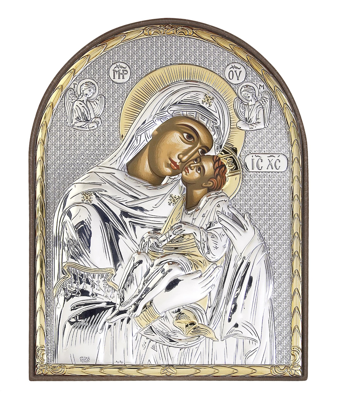 Virgin Mary Eleusa Kissing Lovingly Byzantine Silver Christian Orthodox ...