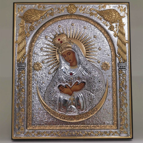 Virgin Mary Three-handed Silver Christian Orthodox Icon / - Etsy