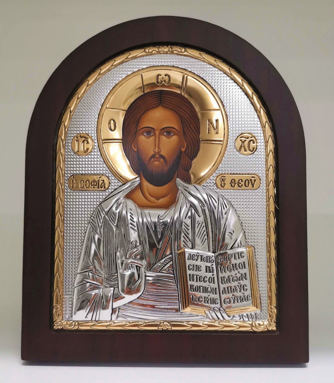 Jesus Christ the Wisdom of God Byzantine Silver Christian Orthodox Icon ...