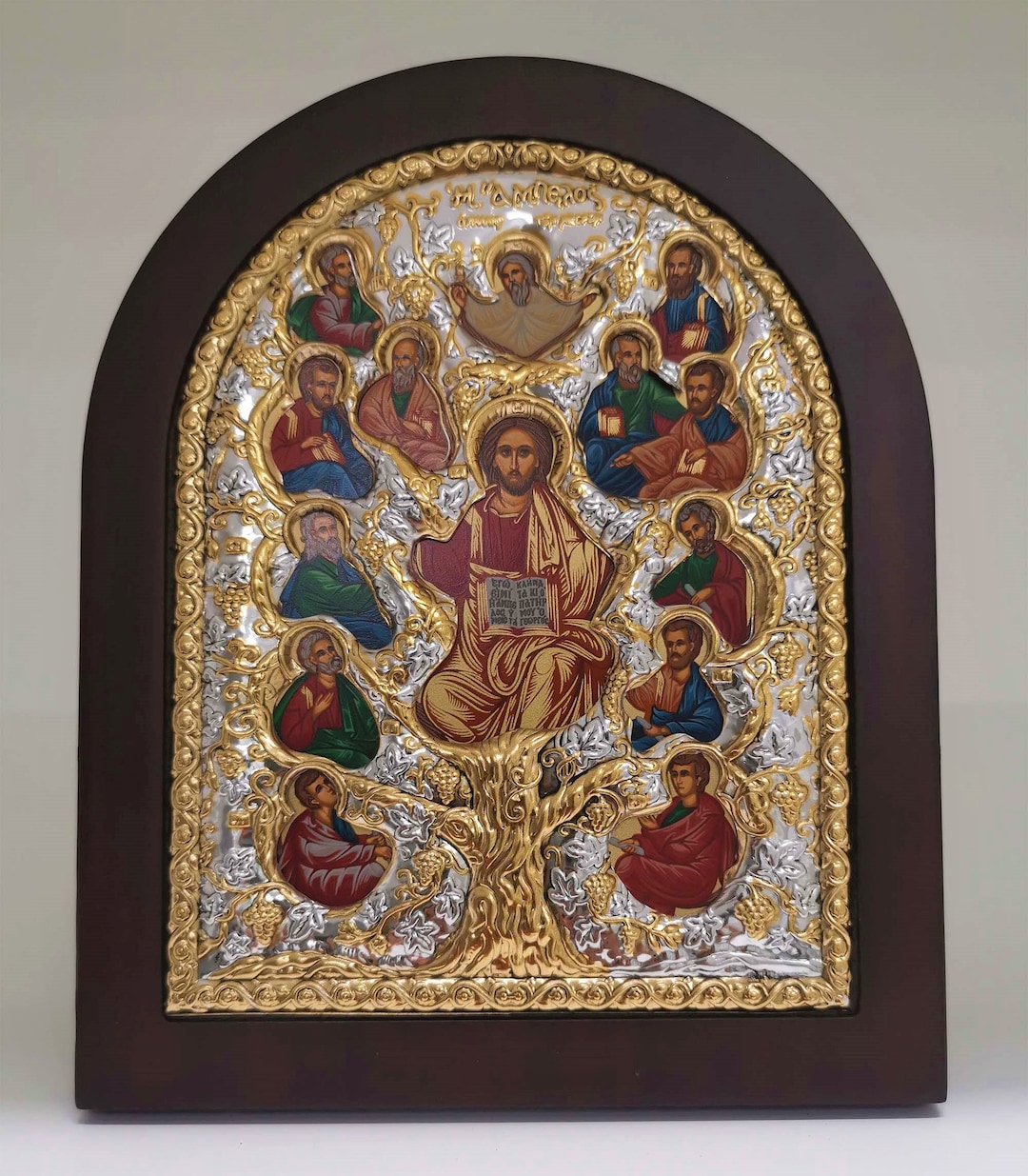 Tree of Life Ampelos Silver Christian Orthodox Icon / Greek / Handmade ...